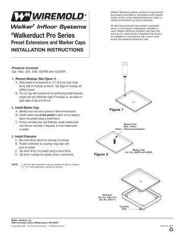 Legrand Walkerduct Pro Series Preset Extensions & Marker Caps - 425 ...