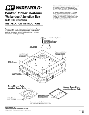Legrand Walkerduct Junction Box Installation Instruction | Manualzz