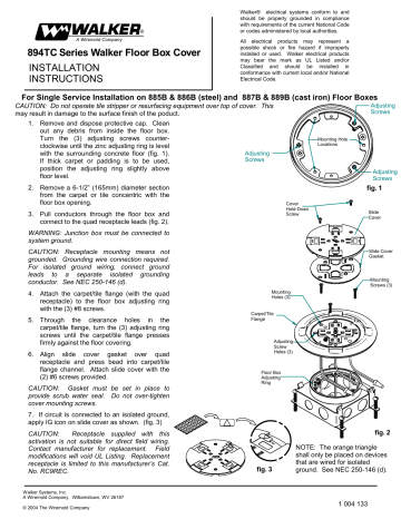 Legrand 880 Series Single-Service Walker Floor Box Cover - 894TC ...