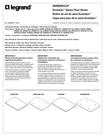 Legrand Wiremold Evolution™ Series Floor Box – Abandonment Guide d ...