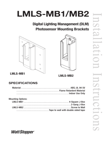 Legrand LMLS-MB1/MB2 DLM Photosensor Mounting Brackets Installation ...
