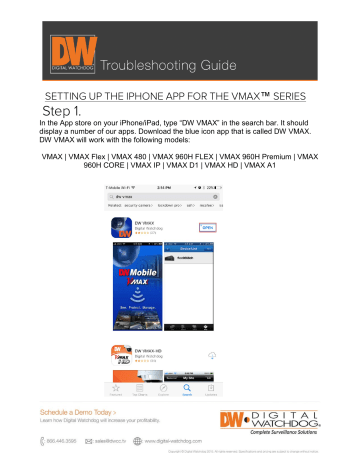 Digital Watchdog DW VMAX App DW VMAX App Guide | Manualzz