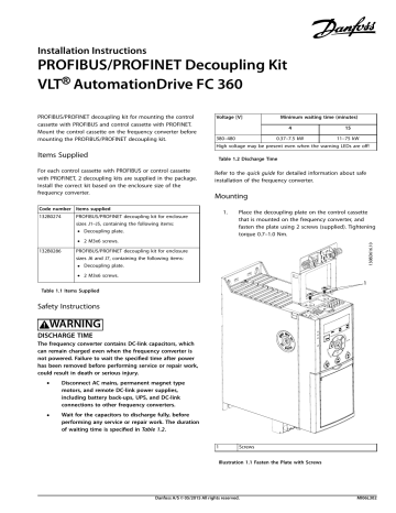 Danfoss VLT AutomationDrive FC 360 Installation Guide | Manualzz