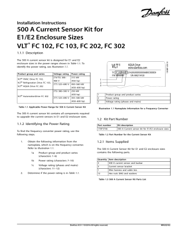 Danfoss VLT Refrigeration Drive FC 103 Installation Guide | Manualzz