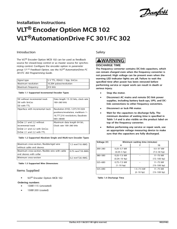 Danfoss VLT AutomationDrive FC 302 Installation Guide | Manualzz