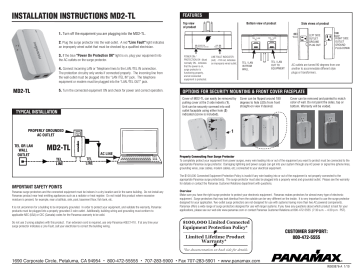 Panamax MD2-TL 2 Outlet Direct Plug-In Surge Protector Installation ...