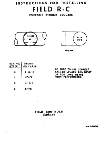 Field Controls Type RC Draft Control Installation Manual | Manualzz
