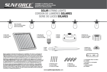 Sunforce Solar String Light Manual | Manualzz