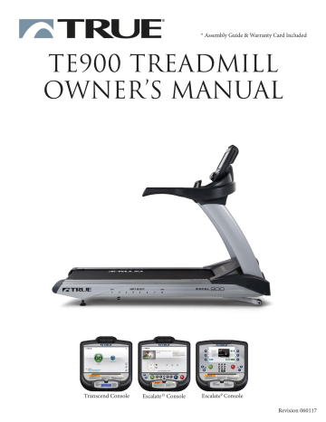 True Fitness Excel 900 Treadmill Owner's Manual | Manualzz