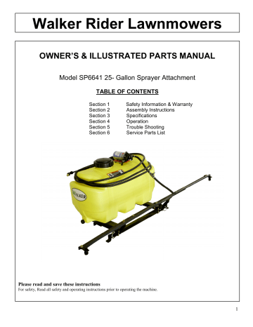 Walker A16 Boom Sprayer Parts List | Manualzz