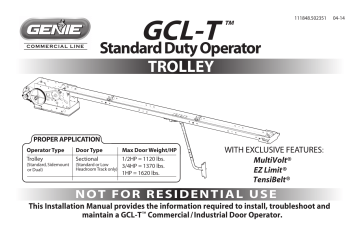 Genie GCL-T Operator / Installation Manual | Manualzz