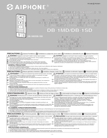 Optimus DB-1MD ESTACION PRINCIPAL Operation Manual | Manualzz