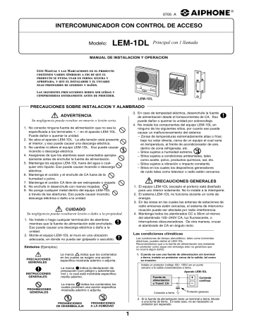 Optimus LEM-1DL CENTRAL 1 VIA ABREPUERTAS Manual de usuario | Manualzz
