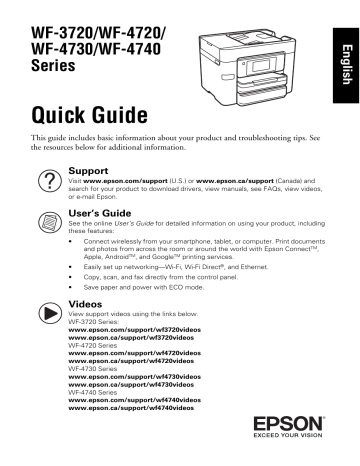 Epson WorkForce Pro WF-4740 Quick Guide | Manualzz