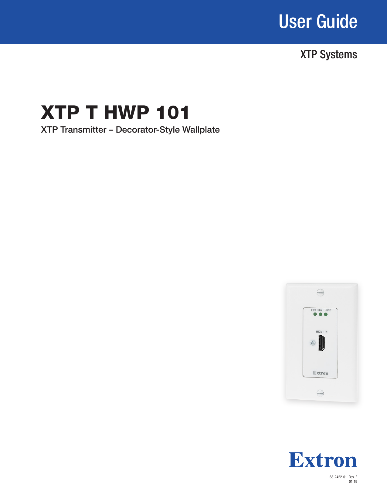 Extron XTP T HWP 101 Manual | Manualzz