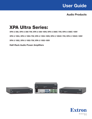 Contents. Extron electronics XPA U 358C-70V, XPA U 358-70V, XPA U 358 ...