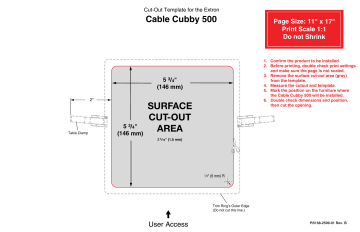 Extron Cable Cubby 500 Template - Installation Guide | Manualzz