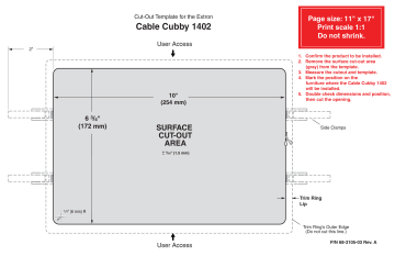 Extron Cable Cubby 1402 Template - Installation Guide | Manualzz