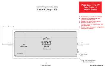 Extron Cable Cubby 1200 Template | Manualzz
