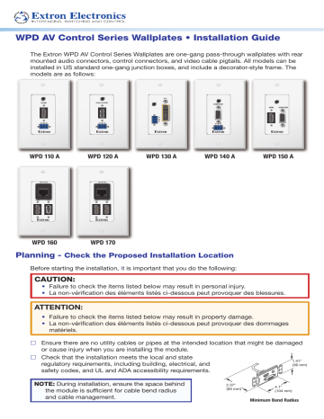 Extron WPD 100 AV Series Manual | Manualzz