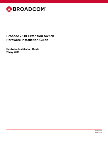 Broadcom Brocade 7810 Extension Switch Hardware User Guide | Manualzz