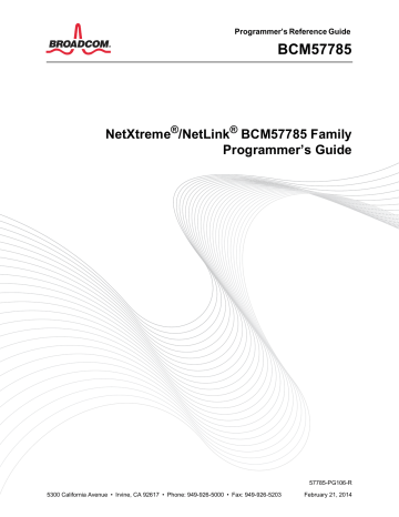 Broadcom BCM57785 Programming User Guide | Manualzz