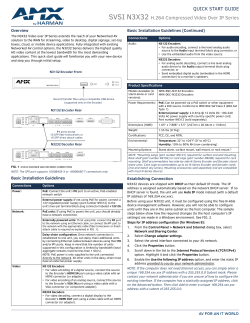 AMX NMX-ENC-N3132 Encoder - Datasheet, Quick start Guide, User guide ...