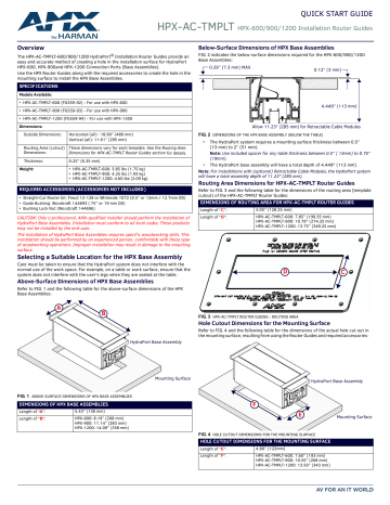 AMX HPX-900 hydraport connection ports Quick Start Guide | Manualzz