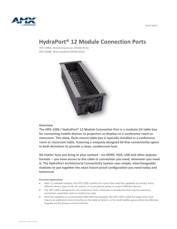 AMX HPX-1200 hydraport connection ports Connection Ports | Manualzz