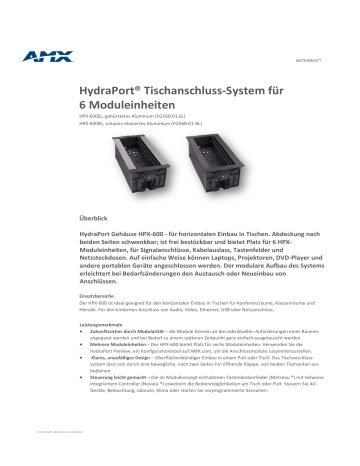 AMX HPX-AV100-RGB A hydraport modules for hpx-600/900/1200 and ...