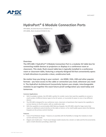 AMX HPX-AV100-RGB A hydraport modules for hpx-600/900/1200 and ...