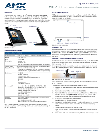 AMX MXT-1000 touch panels Quick Start Guide | Manualzz