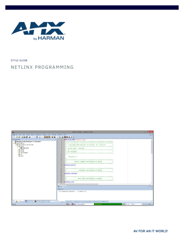 AMX NetLinx Studio netlinx design tools Guide | Manualzz
