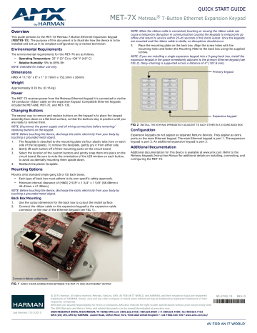 AMX MET-7X metreau keypads Quick Start Guide | Manualzz