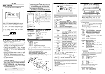 AND AD-4530 Instruction Manual | Manualzz