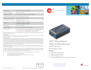 WiebeTech USB 3.0 WriteBlocker Quick Start Guide | Manualzz