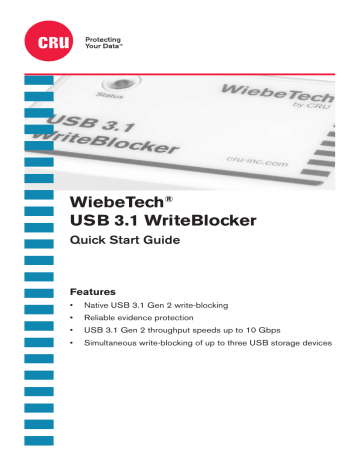 WiebeTech USB 3.1 WriteBlocker Quick Start Guide | Manualzz