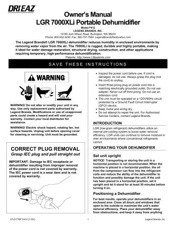 Dri-Eaz LGR 7000XLi Manual | Manualzz