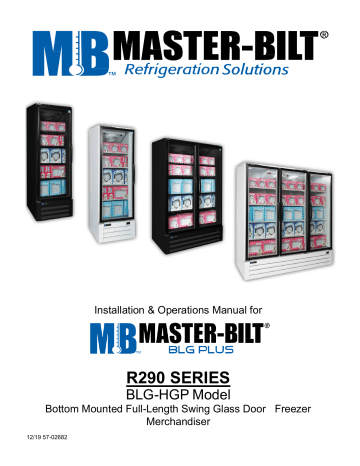Master-Bilt BLG Plus Series Glass Door Merchandisers Manual | Manualzz