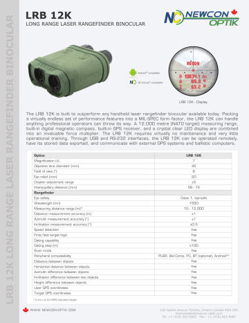 Newcon Optik LRB 12K Specification | Manualzz