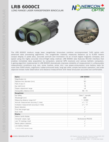 Newcon Optik LRB 6000CI Specification | Manualzz