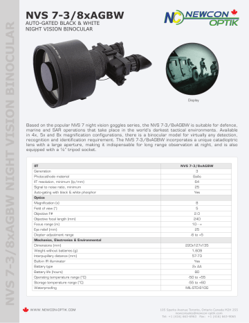Newcon Optik NVS 7-3/8xAGBW Specification | Manualzz