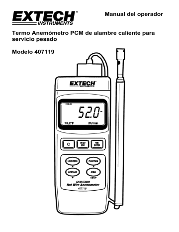 Extech Instruments 407119 Heavy Duty CFM Hot Wire Thermo-Anemometer ...