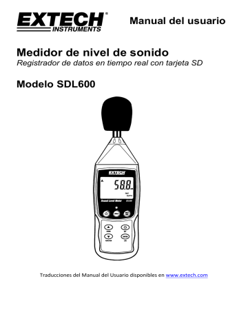 Extech Instruments SDL600 Sound Level Meter/Datalogger Manual de ...