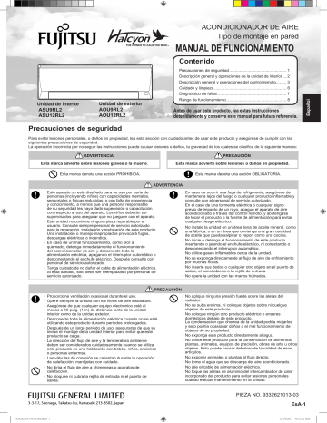 Fujitsu ASU12RL2 Instrucciones de operación | Manualzz