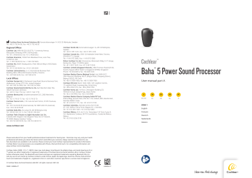 Cochlear Baha 5 Power Sound Processor Benutzerhandbuch | Manualzz