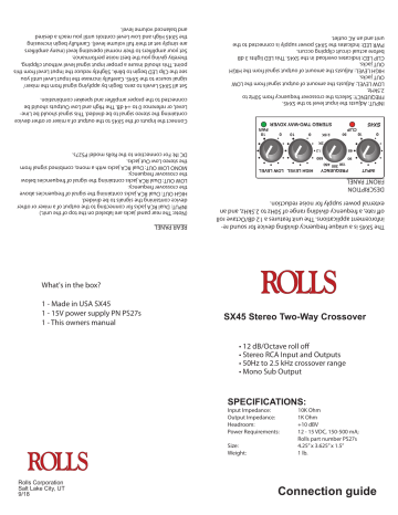 Rolls SX45 Signal Processor Manual | Manualzz
