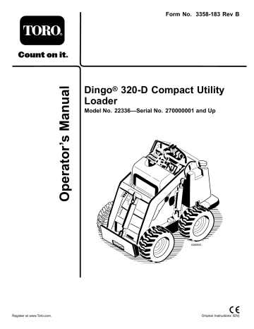 Toro Dingo 320-D Compact Utility Loader Operator's Manual | Manualzz