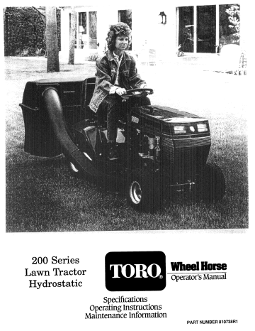 Toro 212-H Tractor Riding Product Operator's Manual | Manualzz