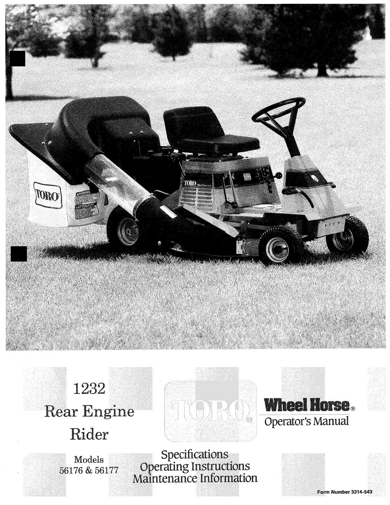 Toro 12-32 Rear Engine Rider User manual | Manualzz